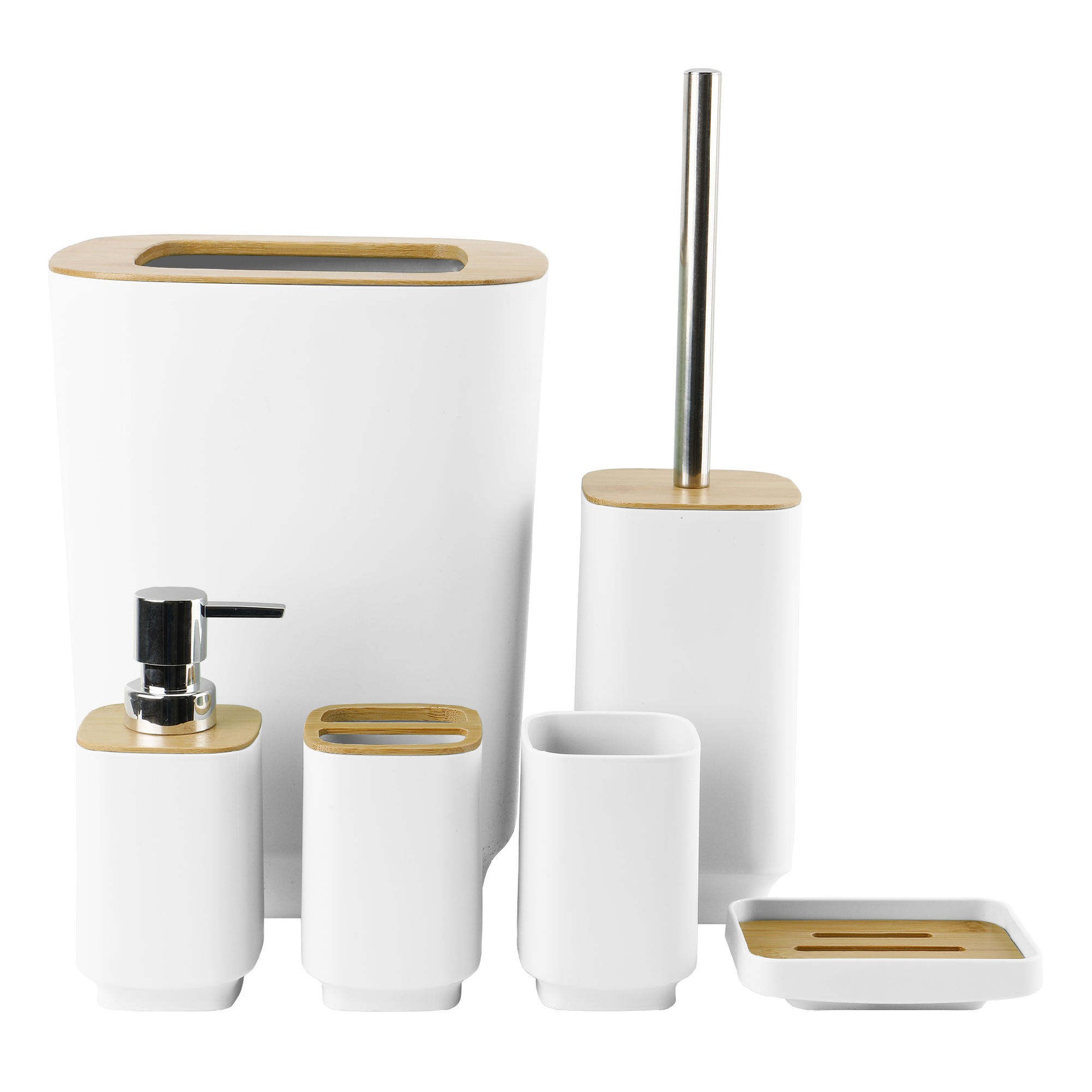 OEM Eco-friendly Plastic Simple Modern Six-piece WC Toilet Set Bathroom ...