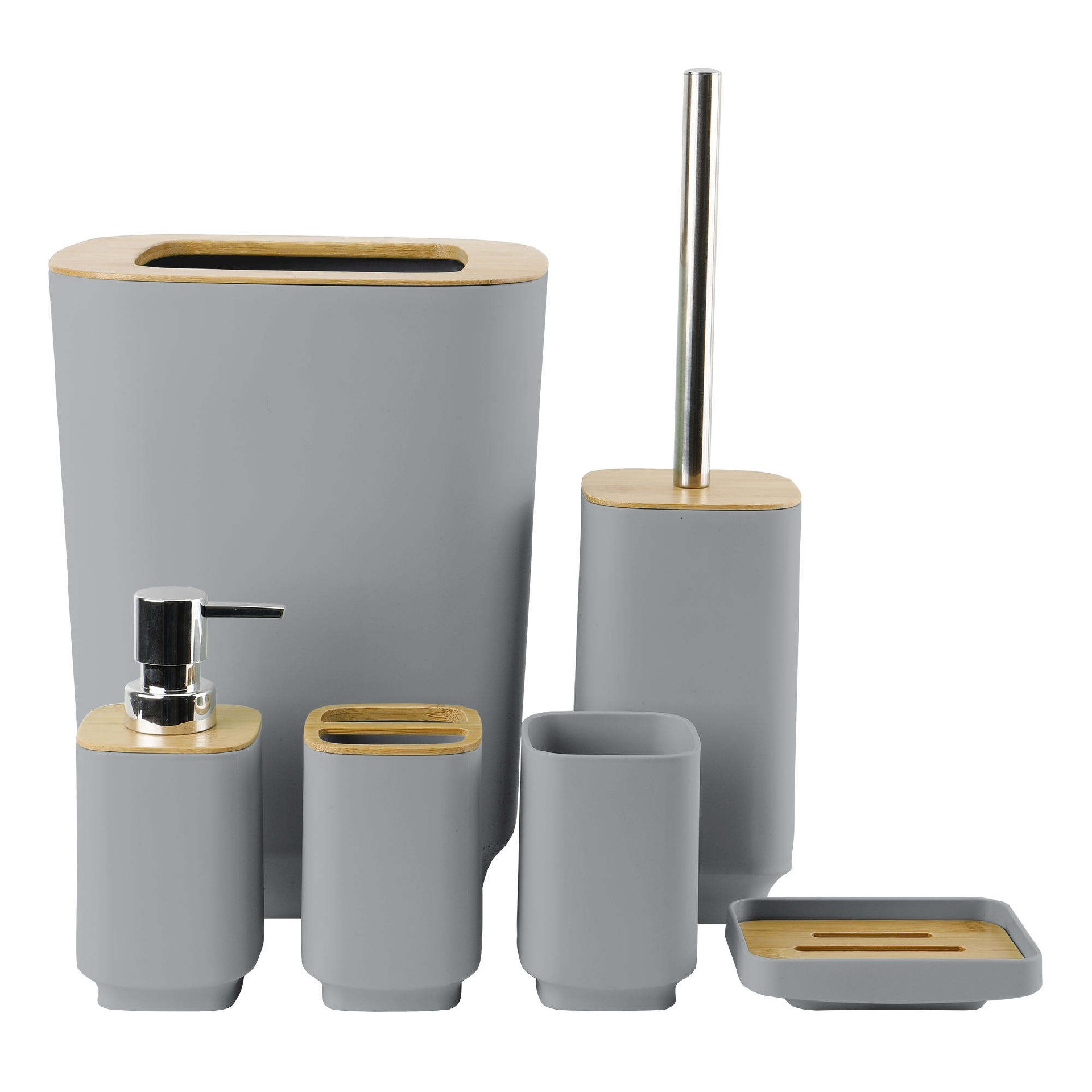 OEM Eco-friendly Plastic Simple Modern Six-piece WC Toilet Set Bathroom ...