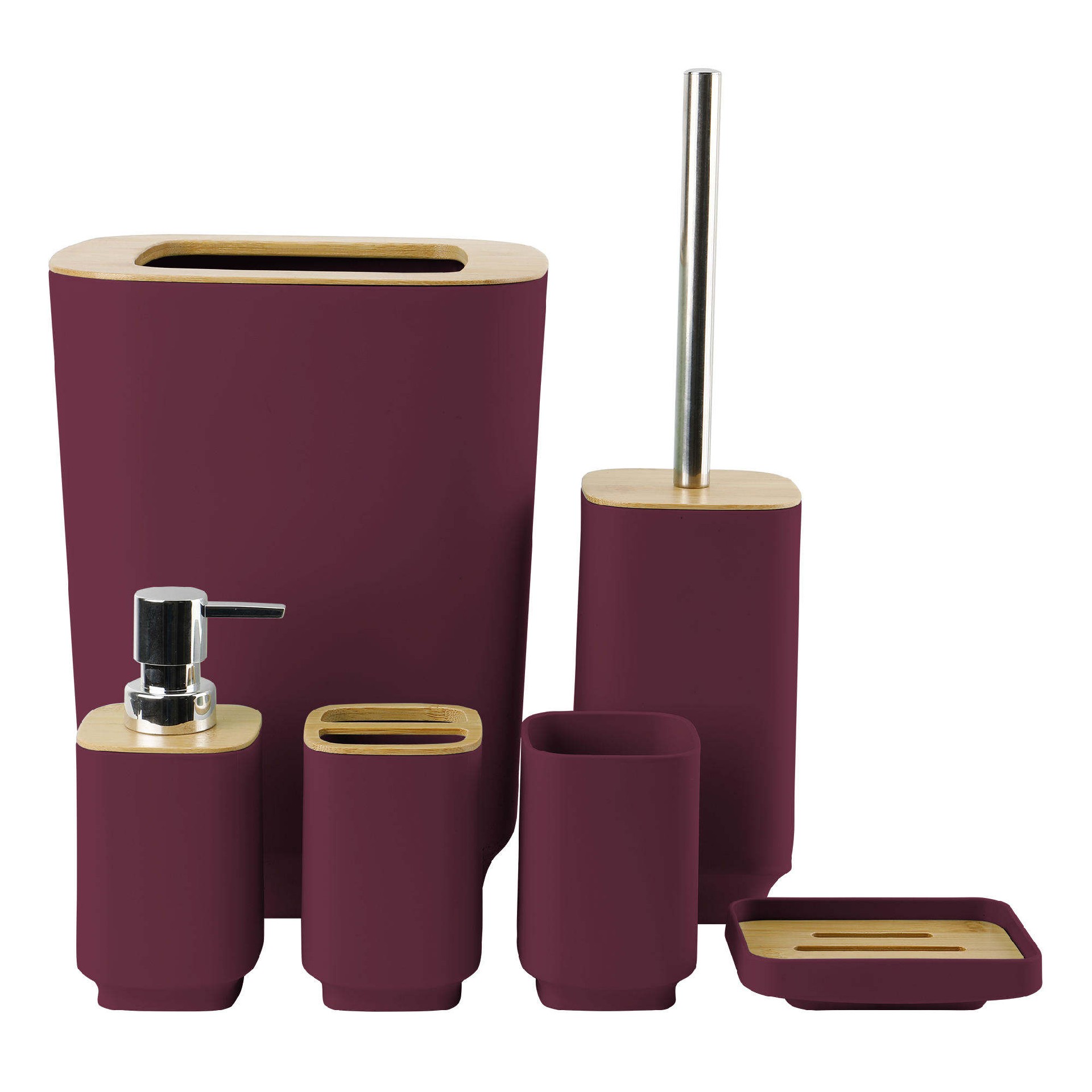 OEM Eco-friendly Plastic Simple Modern Six-piece WC Toilet Set Bathroom ...